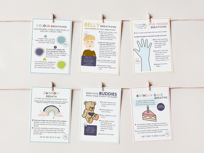 Breathing Card Set for Kids (PDF) Ages 4 to 10
