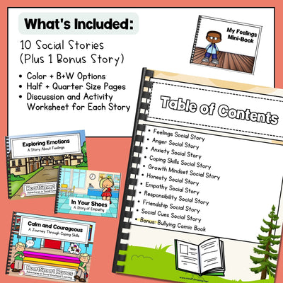 Social Story Bundle - 10 Stories (Ages 3 to 9)