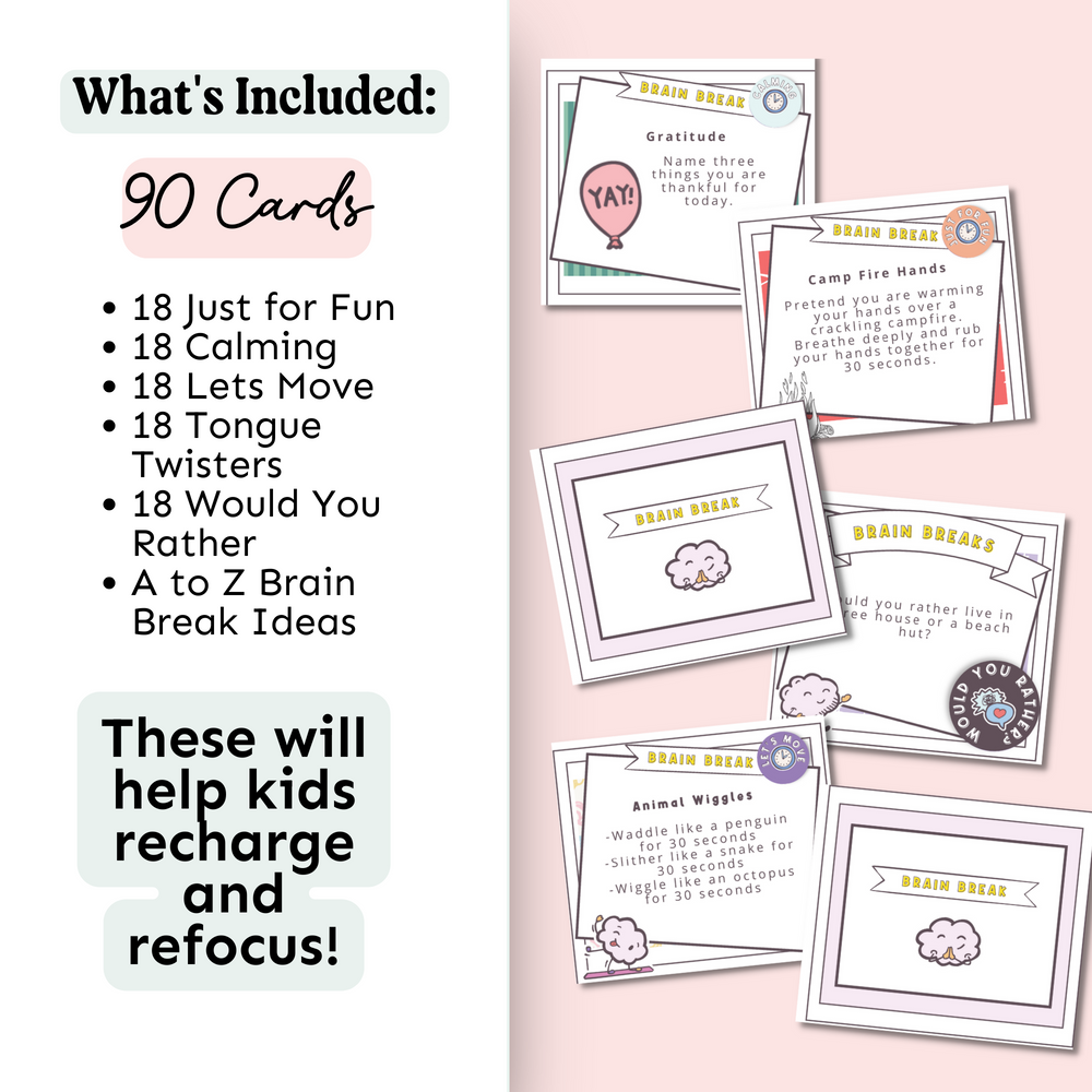Brain Break Cards for Kids PDF