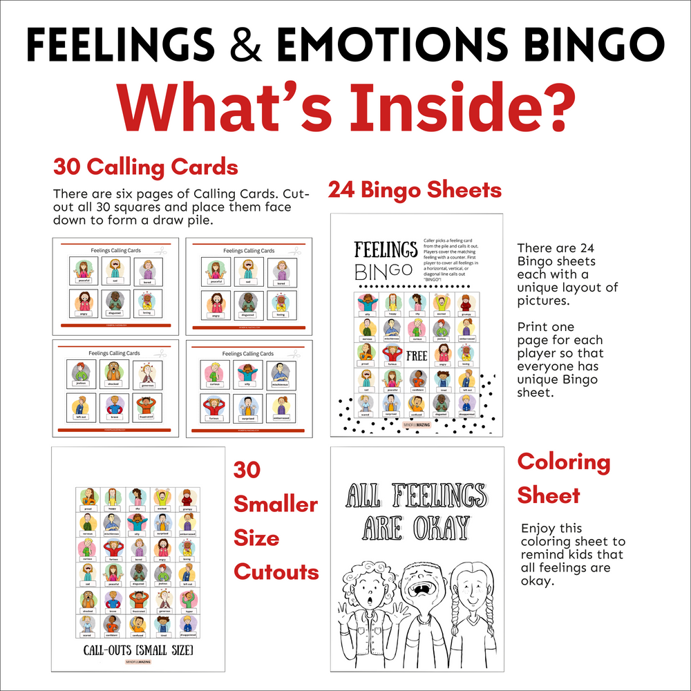 Feelings Bingo (PDF) Ages 3+