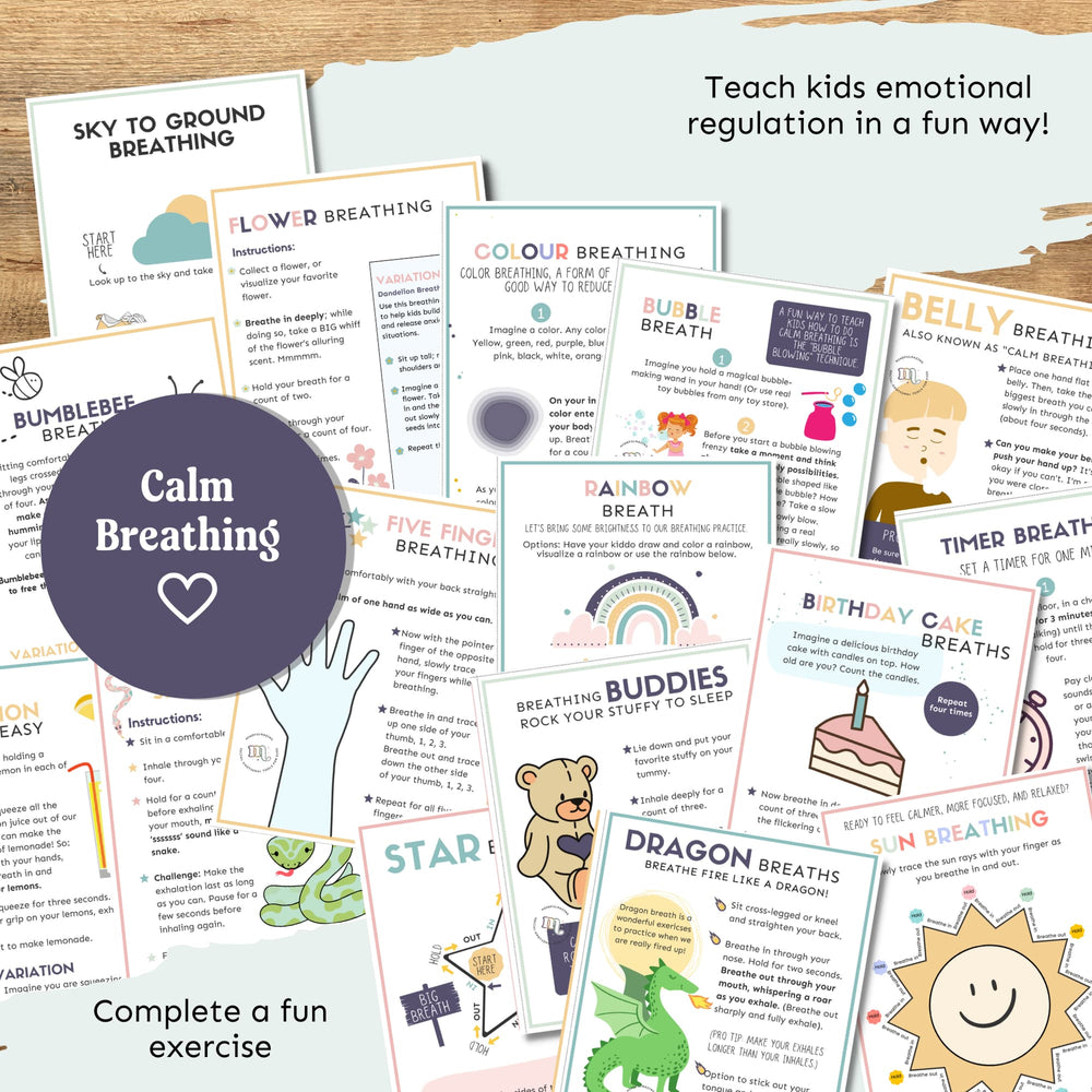 Breathing Card Set for Kids (PDF) Ages 4 to 10
