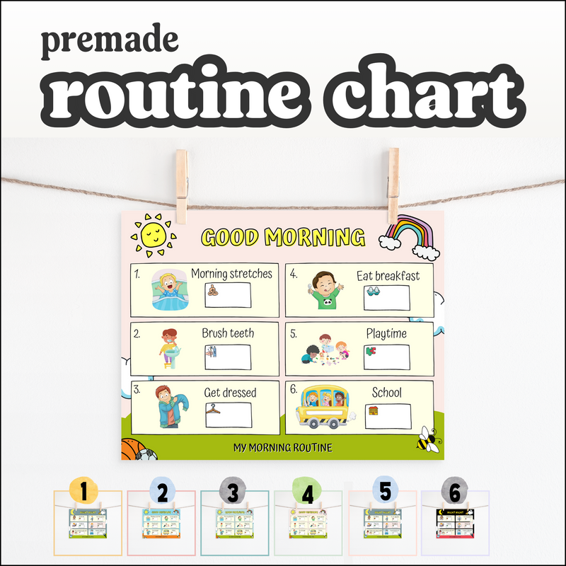 Premade Routine Charts for Kids PDF (Ages 2 to 10)