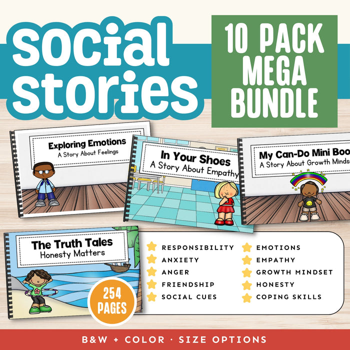 Social Story Bundle - 10 Stories (Ages 3 to 9)