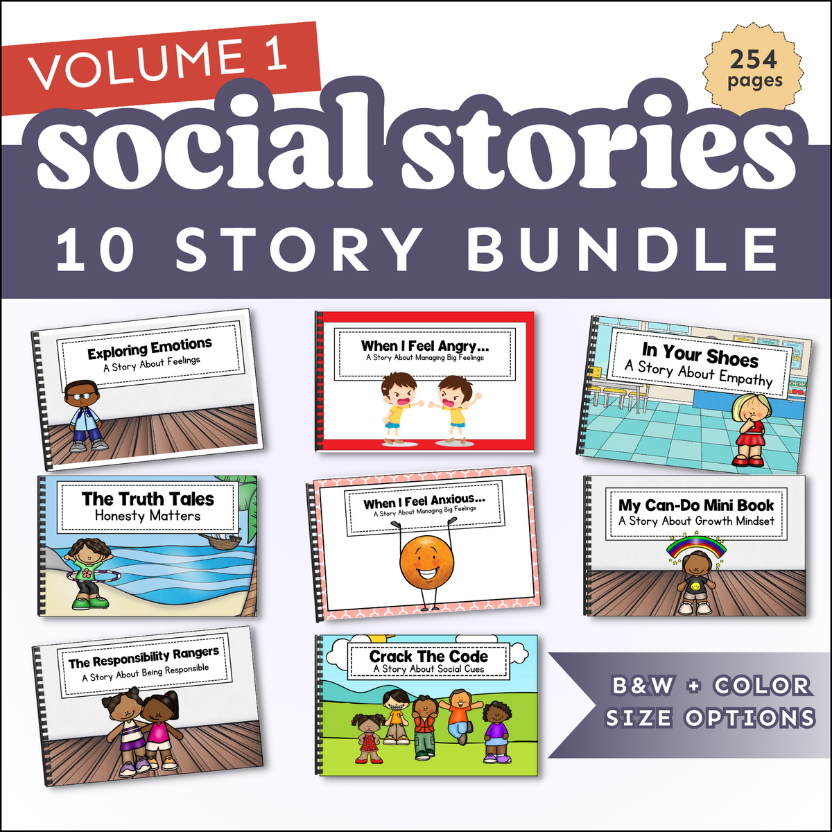 Social Story Bundle - 10 Stories (Ages 3 to 9)