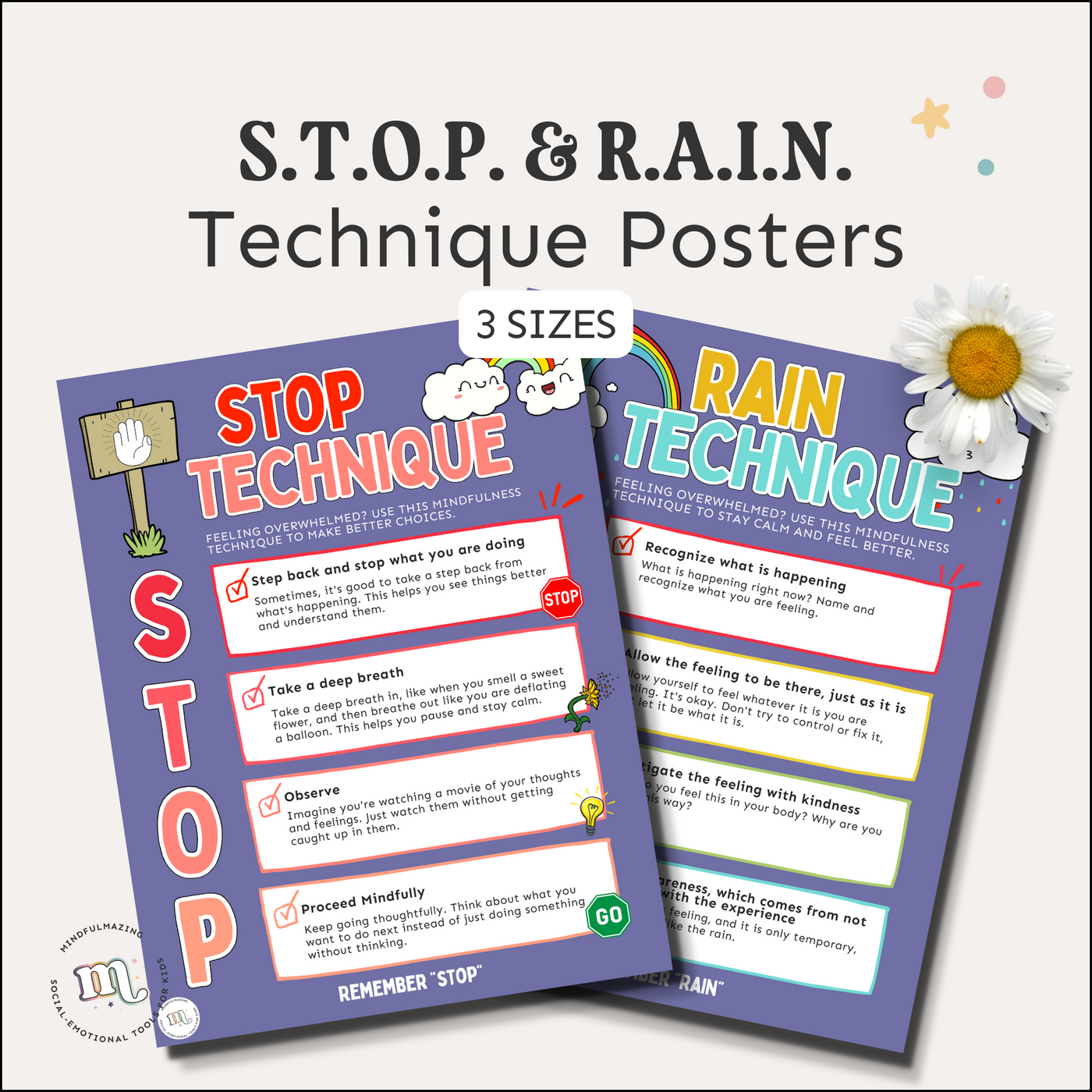 STOP & RAIN Technique Poster - Purple Version