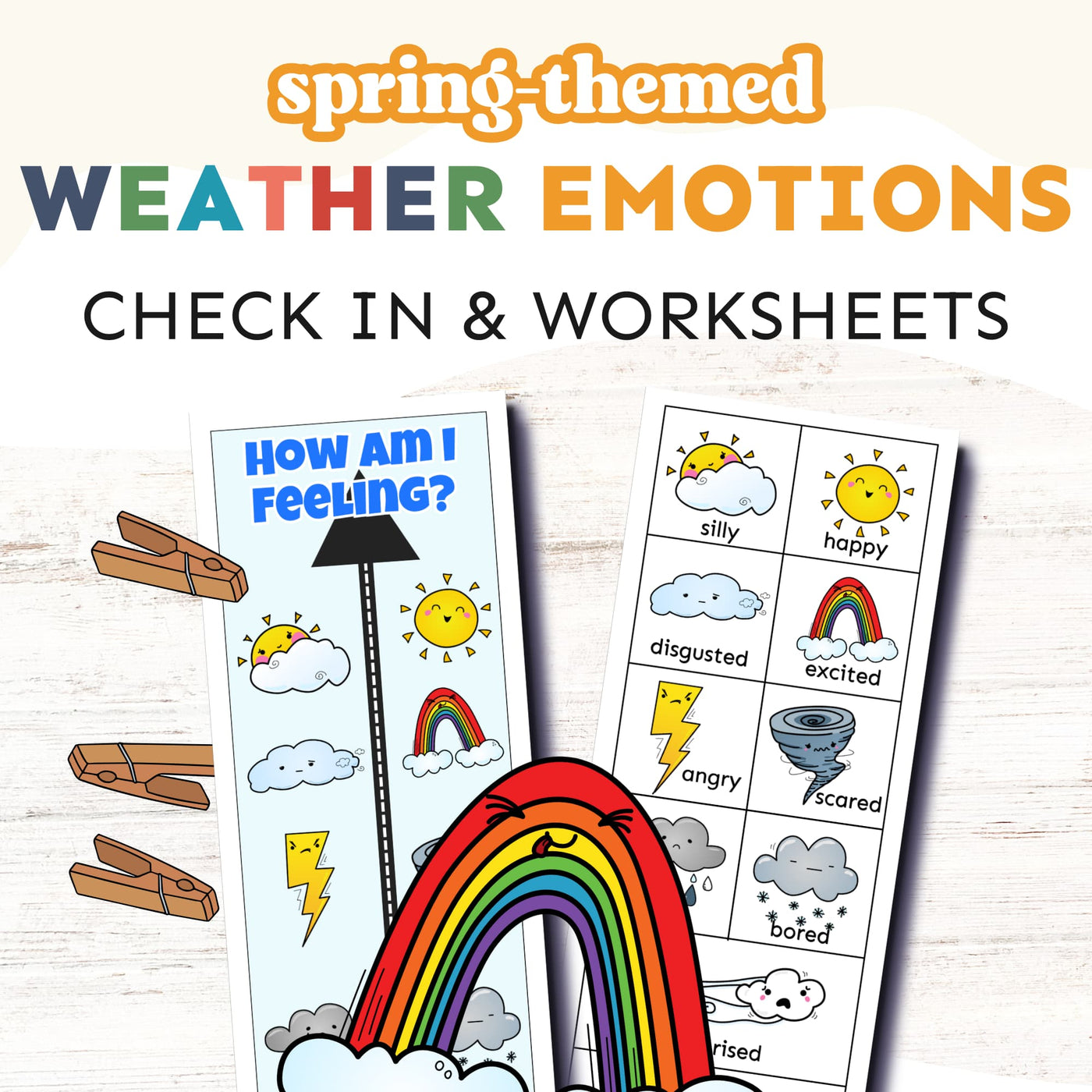 Weather Emotions Check In Chart & Worksheets