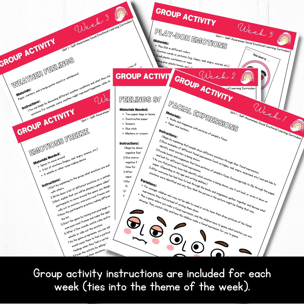 Emotions and Feelings Social Emotional Learning Unit (ages 3 - 8)