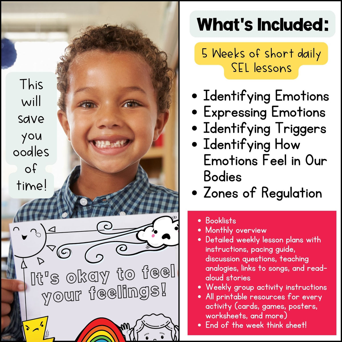 Emotions and Feelings Social Emotional Learning Unit (ages 3 - 8)