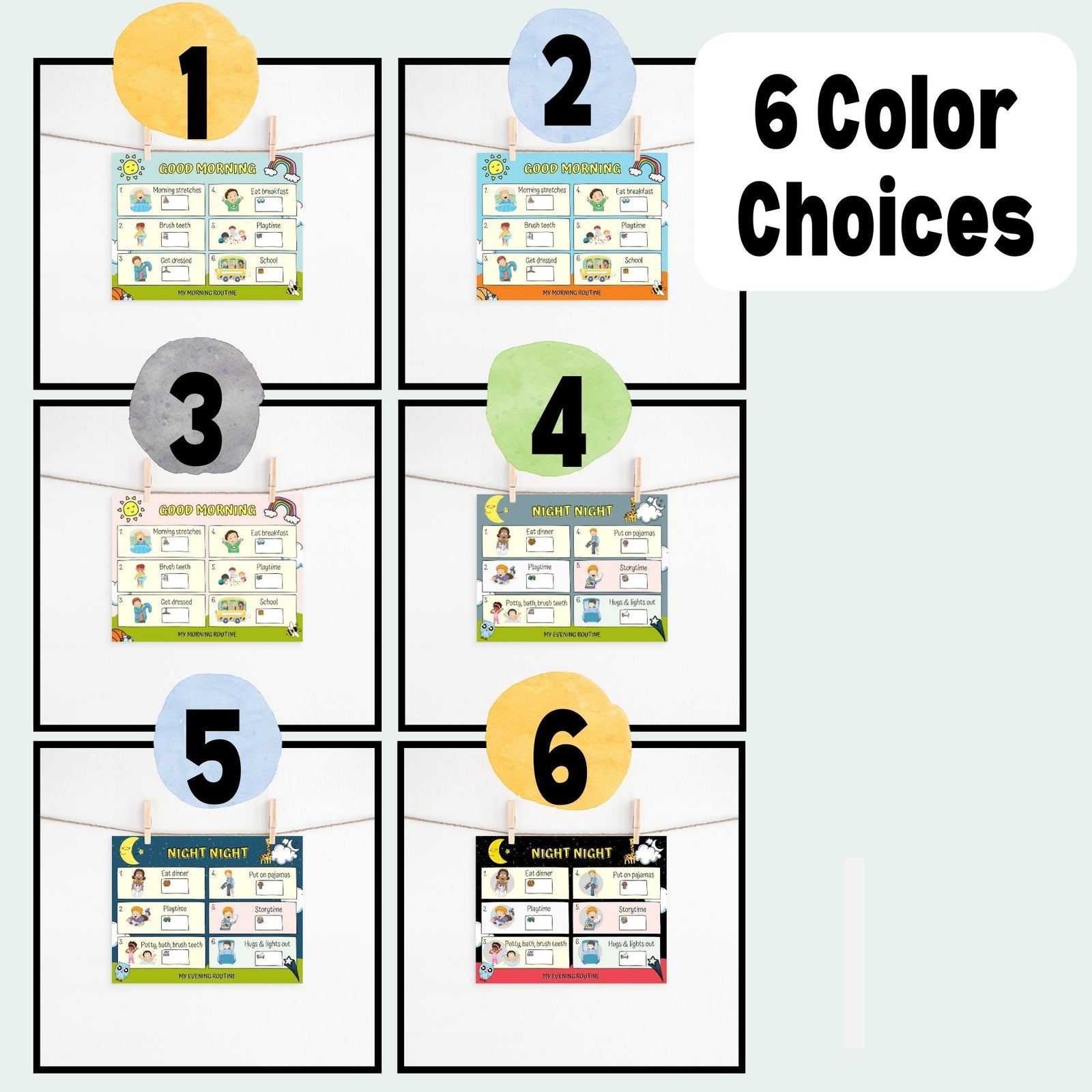 Premade Routine Charts for Kids PDF (Ages 2 to 10)